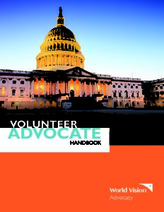 Volunteer Advocate Handbook — World Vision Advocacy