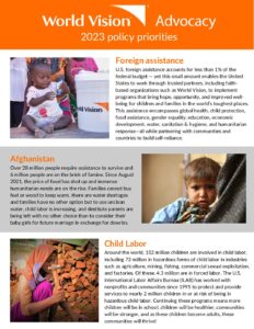 2023 Advocacy Priorities — World Vision Advocacy